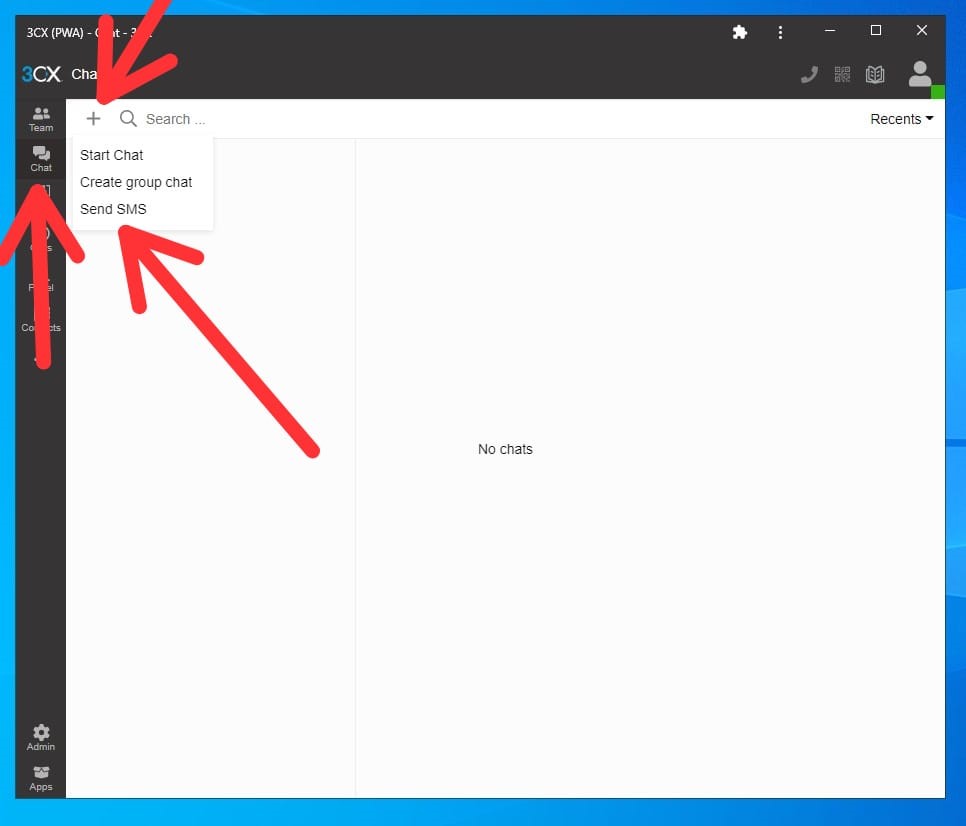 Sending SMS via 3CX App – Americare